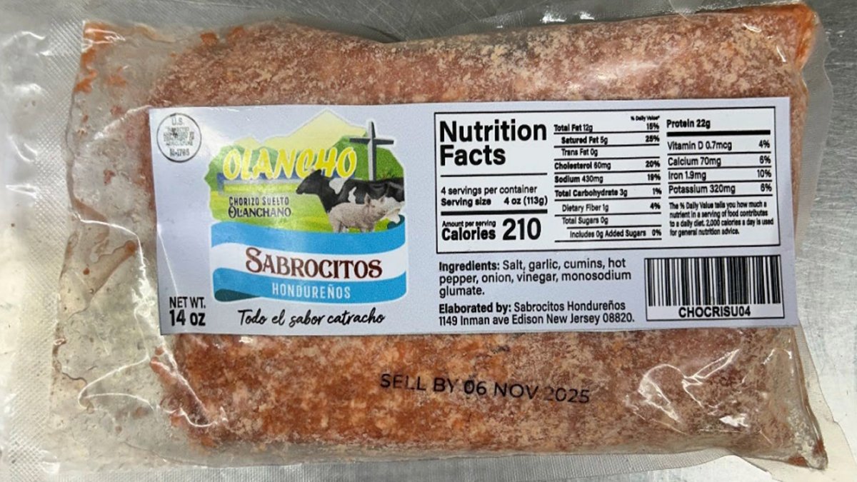 Sabrositos Hondurenos recalls 32,000 lbs of meat – NBC 6 South Florida