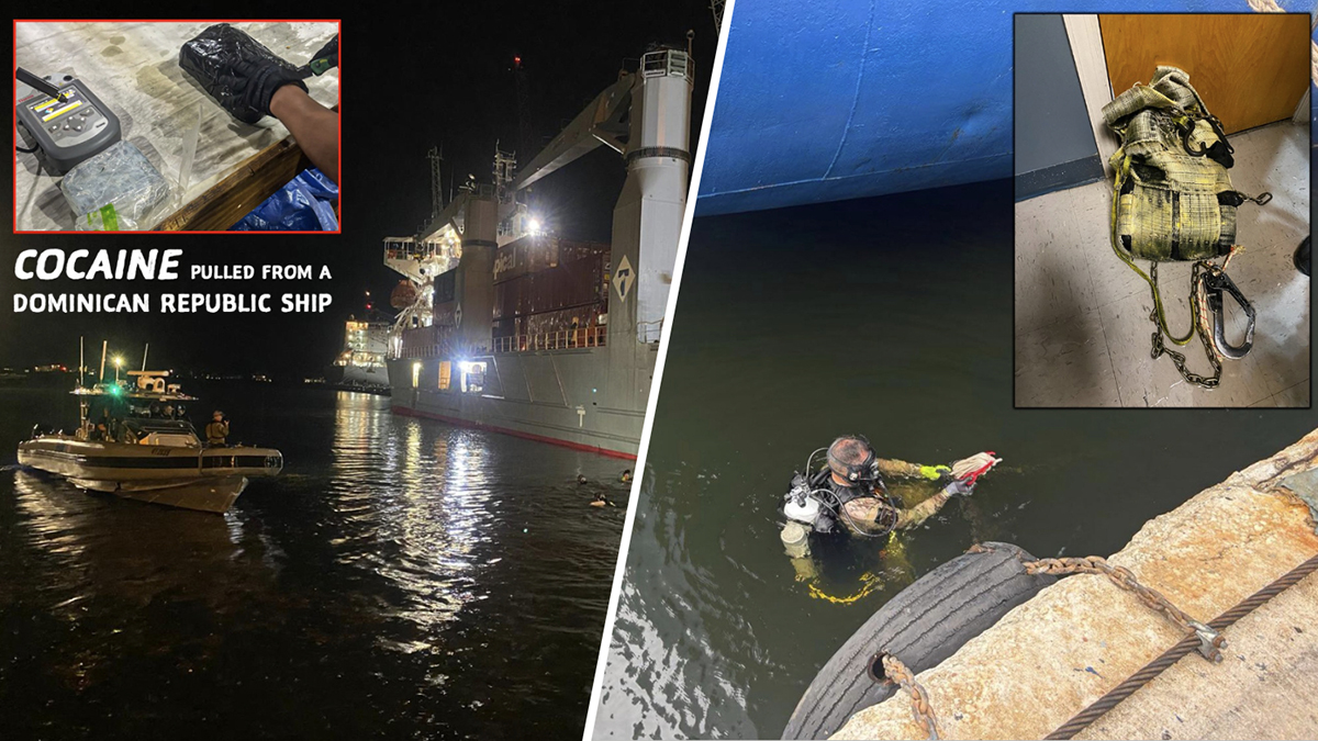 Cocaine bundle found strapped to bottom of ship in Miami: U.S. Border ...