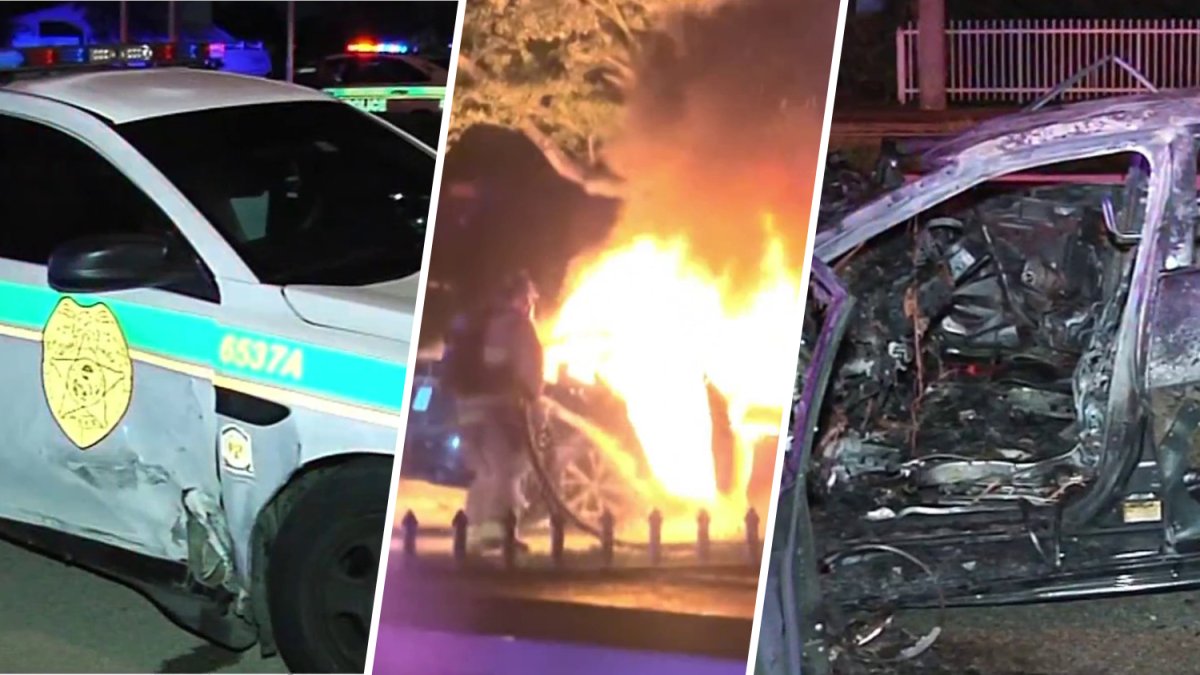 Driver who crashed into deputy and fled critically injured after fiery ...