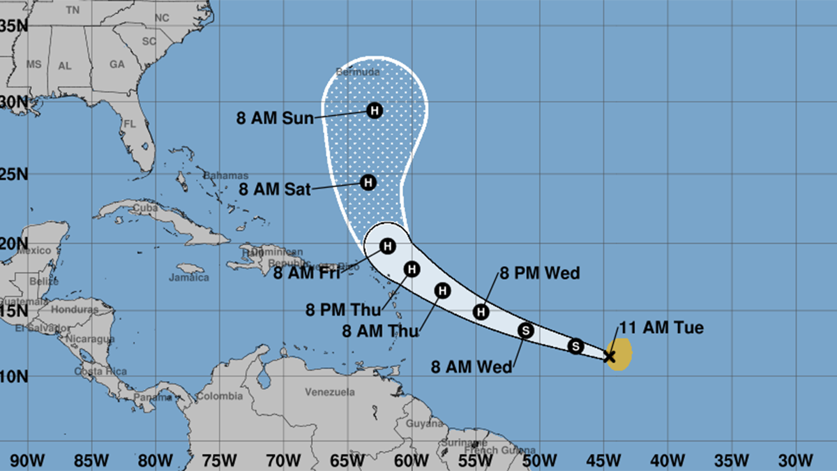 Tropical Storm Jerry forms over the Atlantic and is expected to become ...