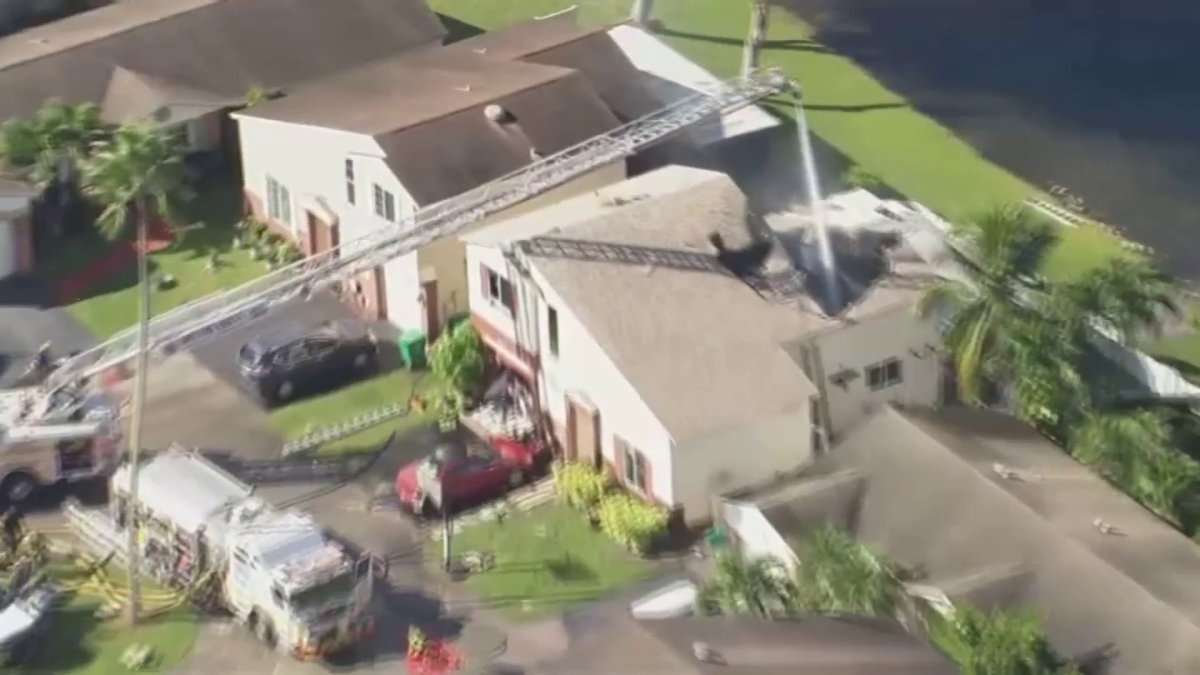 Crews pour water into Davie home after fire tears roof – NBC 6 South ...