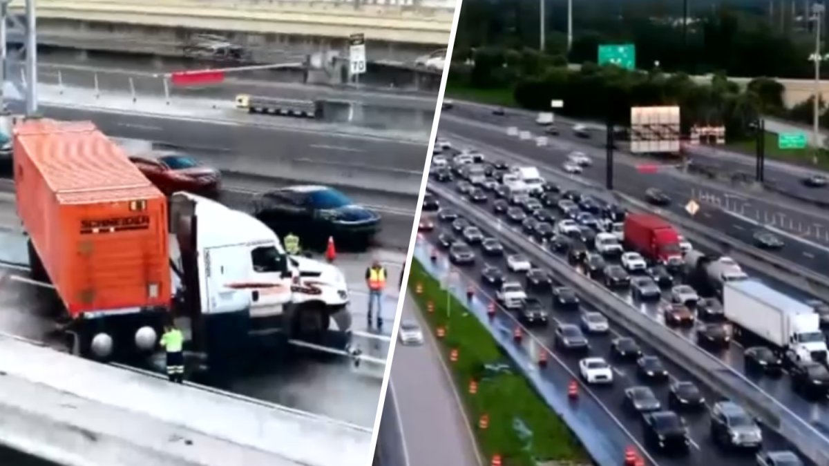 Lanes closed on I-595 after semi-truck spills fuel – NBC 6 South Florida