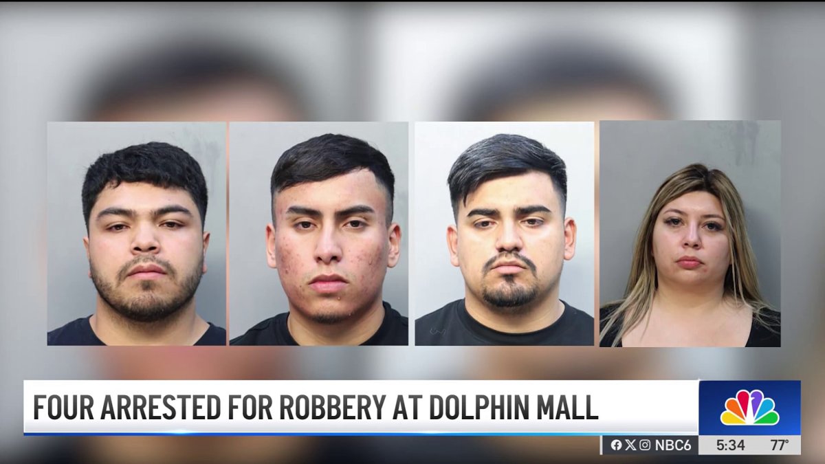 Woman, 3 men arrested in violent jewelry robbery at Dolphin Mall ...