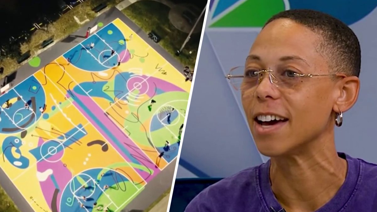 Art Basel artist Najja Moon paints Miami basketball court – NBC 6 South ...