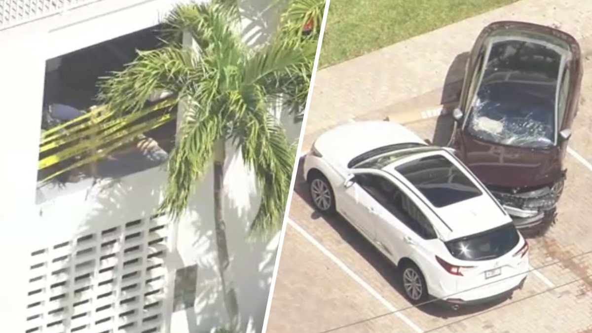 Car crashes, falls through second floor of Fort Lauderdale parking ...