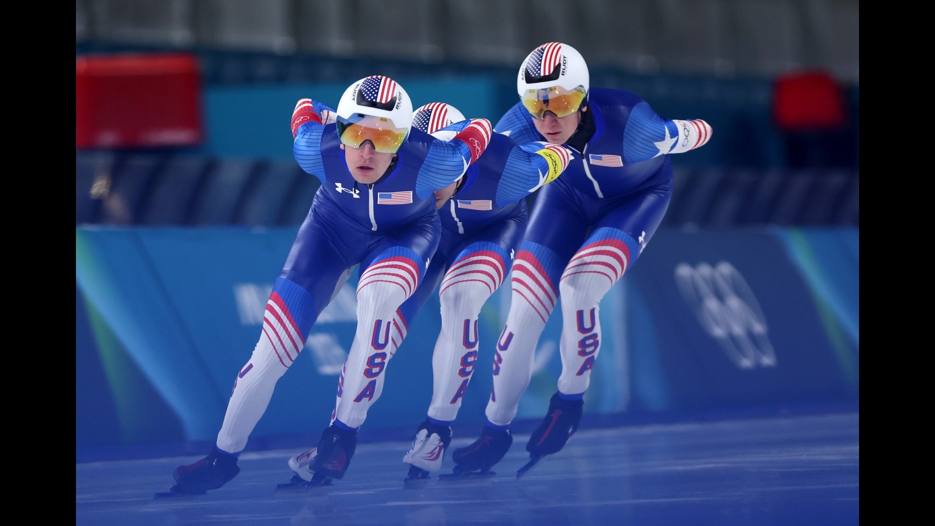 Watch Team USA skate to the finals in speed skating men’s team pursuit ...