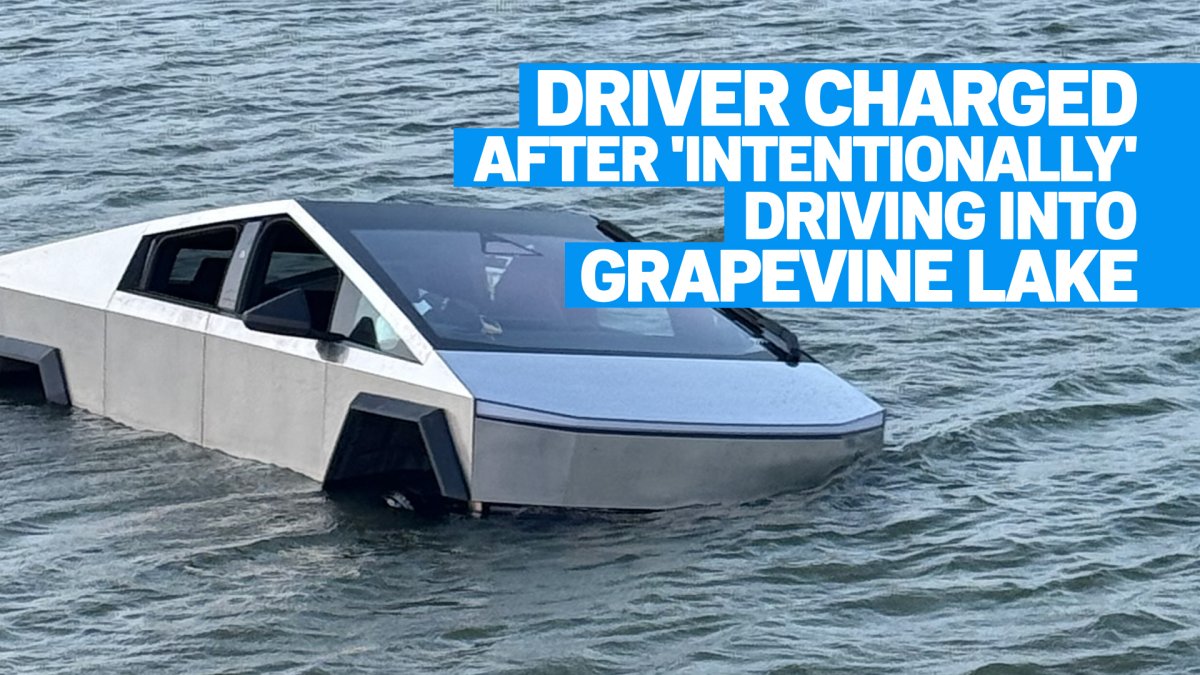 Driver arrested after driving Cybertruck into Grapevine Lake – NBC 6 ...
