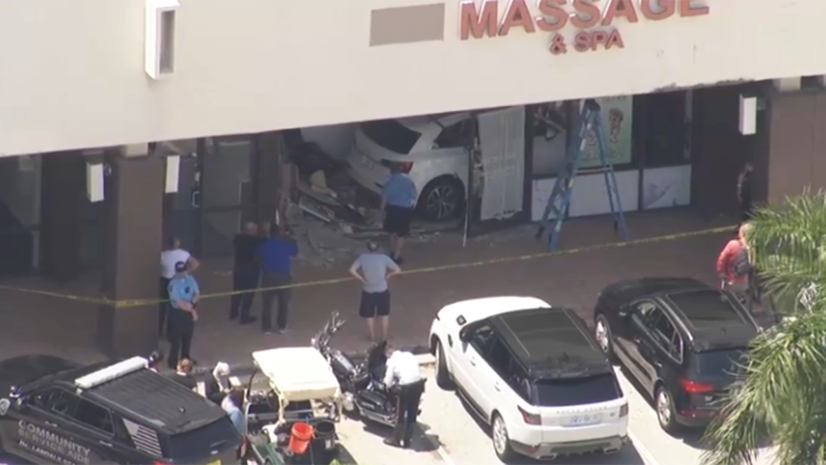 Car crashes into massage business in Hallandale Beach – NBC 6 South Florida